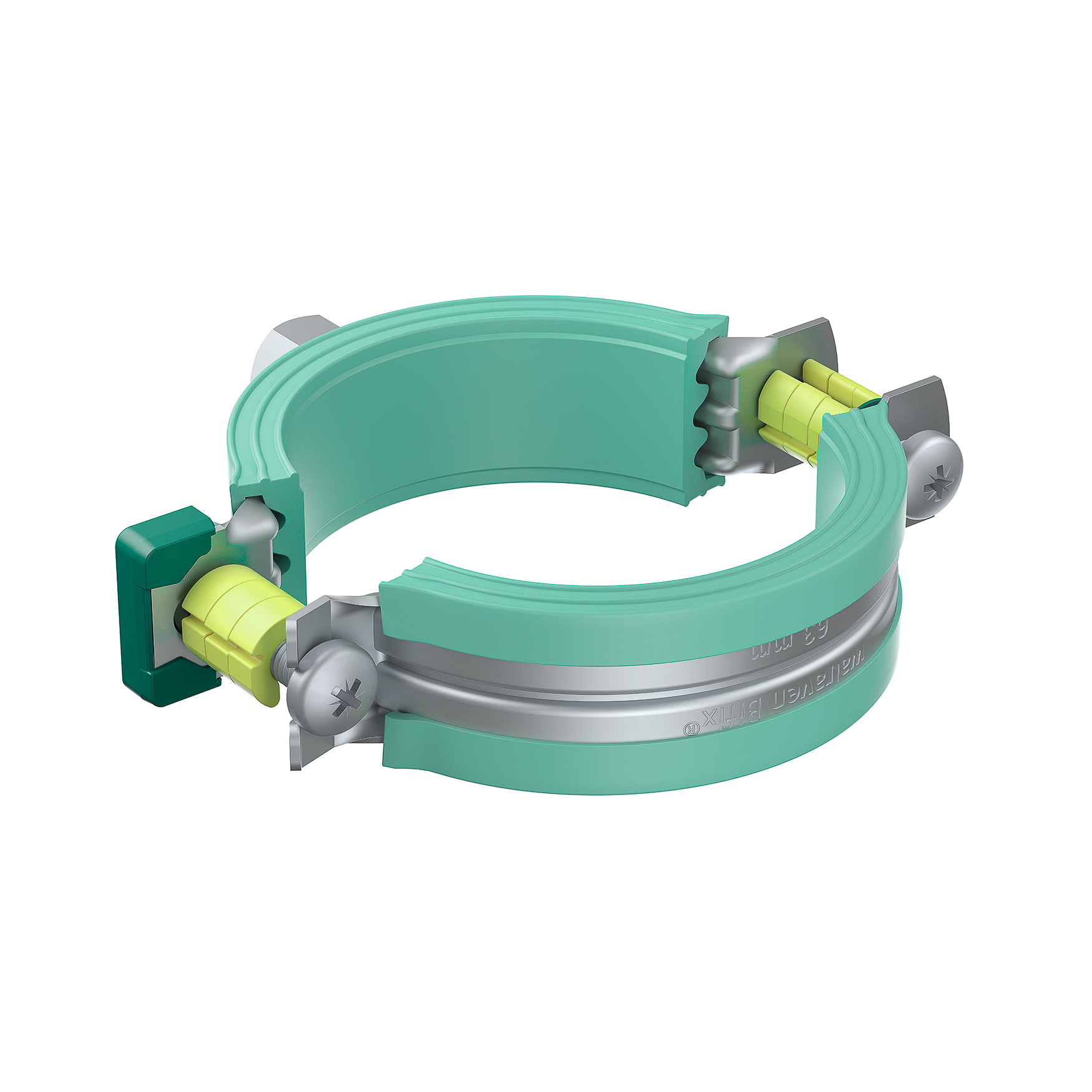 MyVink - Galvanisé Collier avec bande Vert EPDM 110 mm