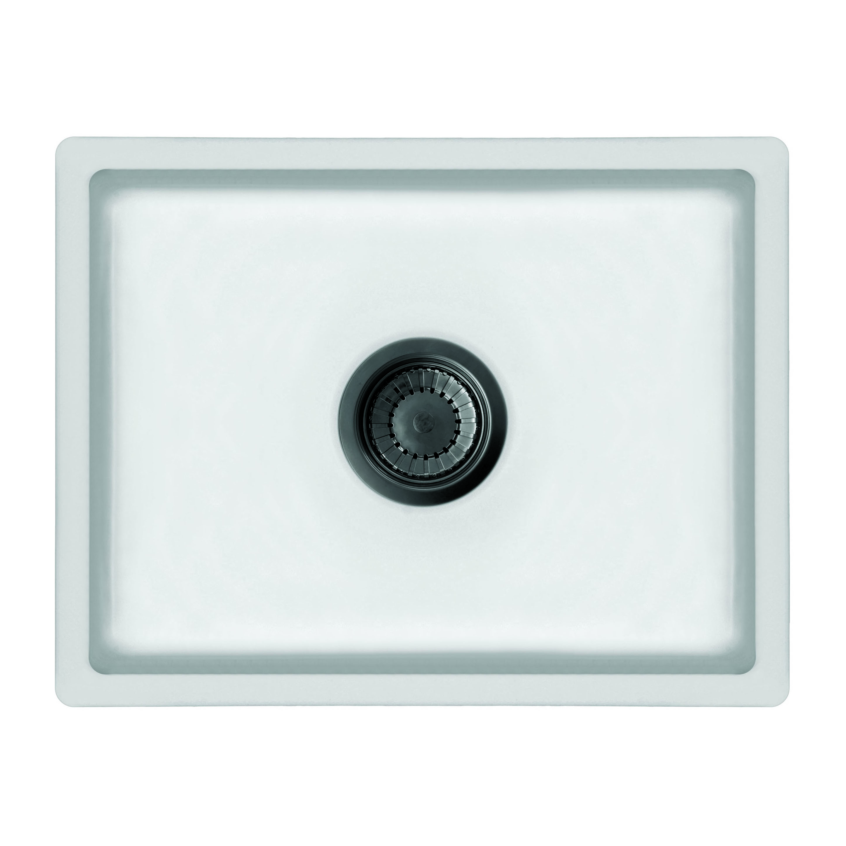MyVink - Kerrock Sink uni 061 NADIA 100 Arctic White with overflow 490 ...