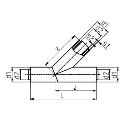 MyVink - Agru Polyflo PE100-RC Tee 45° Type 192.1 SDR17 50 mm / SDR11 32 mm